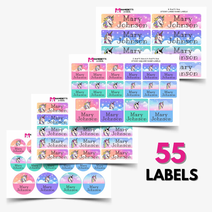 Pattern Sticky Name Labels for 2026 - Namebetti Large Label Pack ...