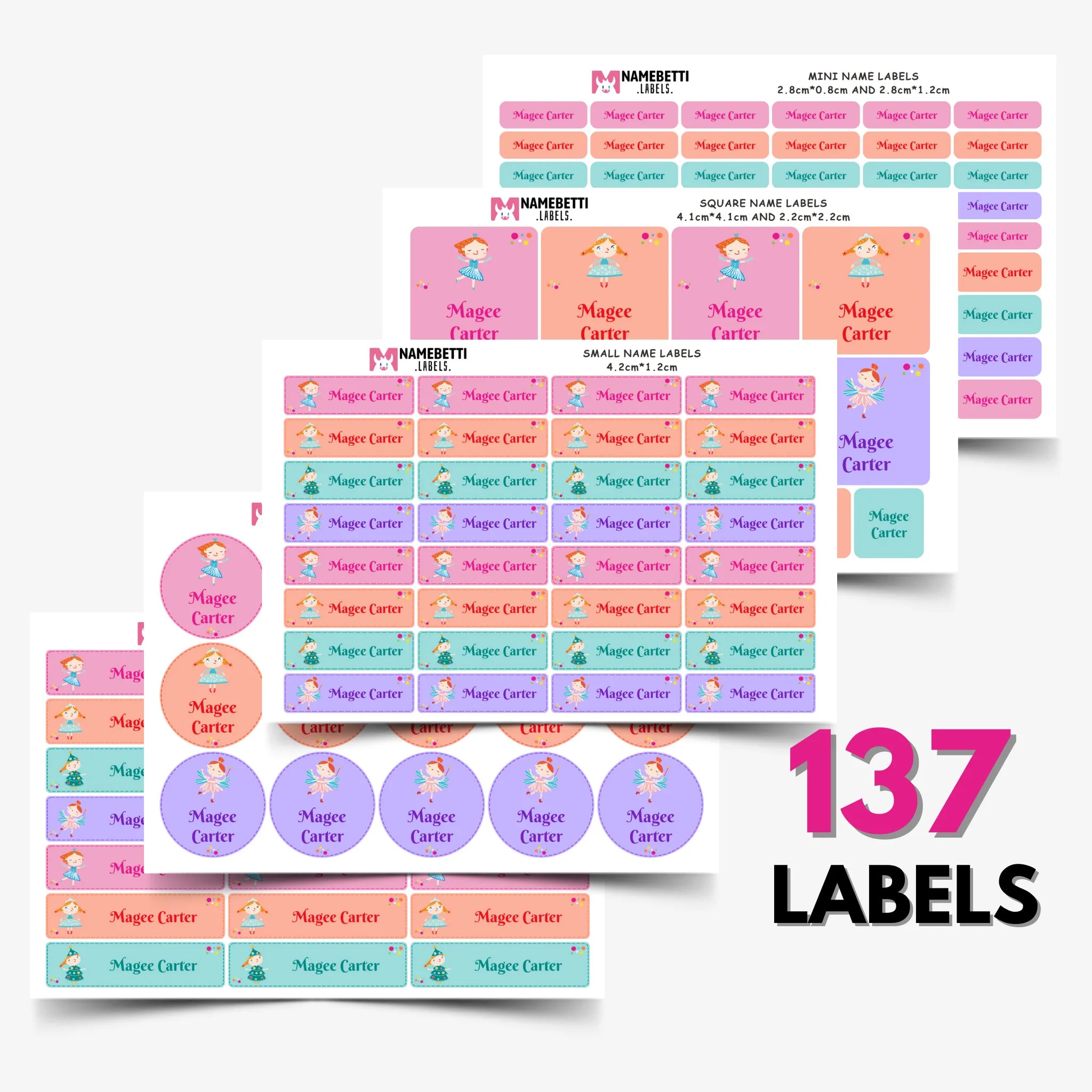 Daycare Name Labels for 2026 - Namebetti Daycare Name Label Pack ...