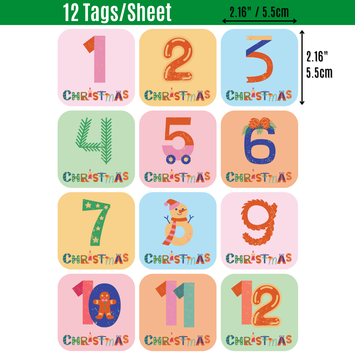 Christmas Number Gift Label Stickers – NameBetti
